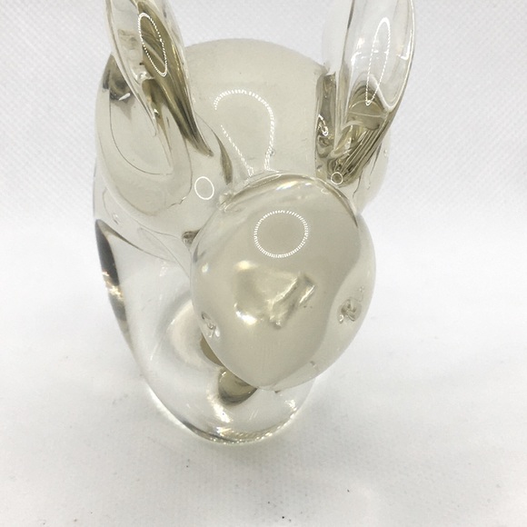 unknown | Accents | Vintage Clear Art Glass Bunny Rabbit Paperweight ...